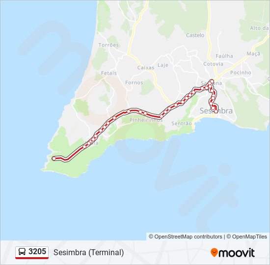 3205 Percursos: Horários, paragens e mapas - Sesimbra (Terminal ...