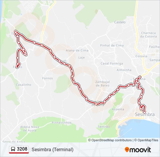 3208 Percursos: Horários, paragens e mapas - Sesimbra (Terminal ...