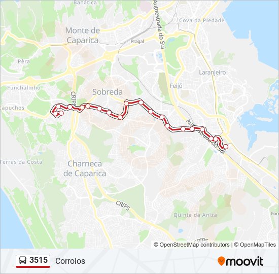 3515 Percursos: Horários, paragens e mapas - Corroios (Atualizado)