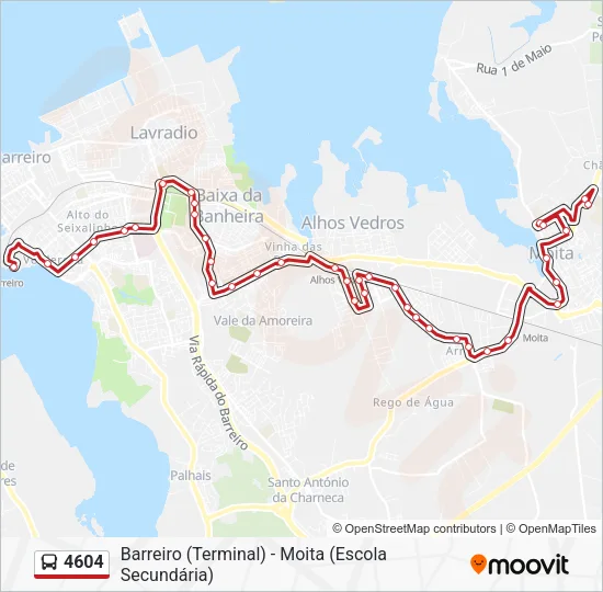 4604 Percursos: Horários, paragens e mapas - Barreiro (Terminal ...