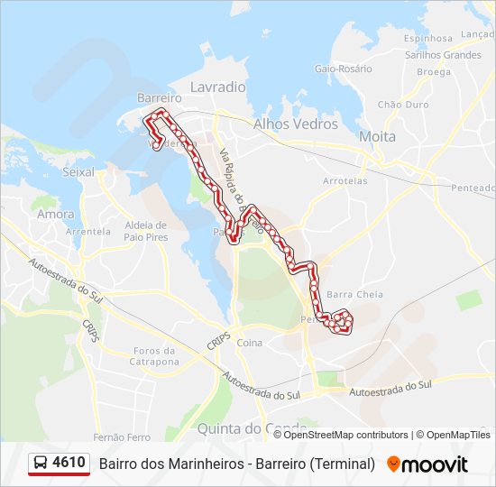 4610 Percursos: Horários, paragens e mapas - Bairro dos Marinheiros ...