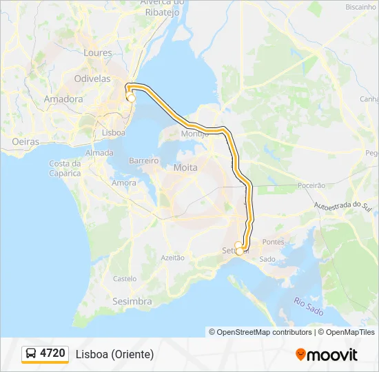 4720 Percursos: Horários, paragens e mapas - Lisboa (Oriente) (Atualizado)