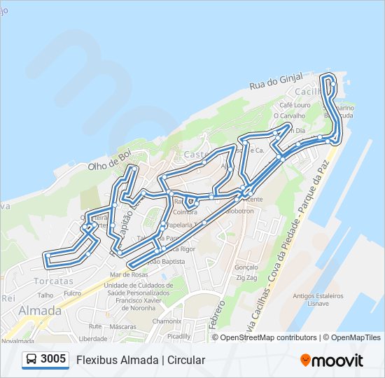 3005 Percursos: Horários, paragens e mapas - Flexibus Almada (Atualizado)