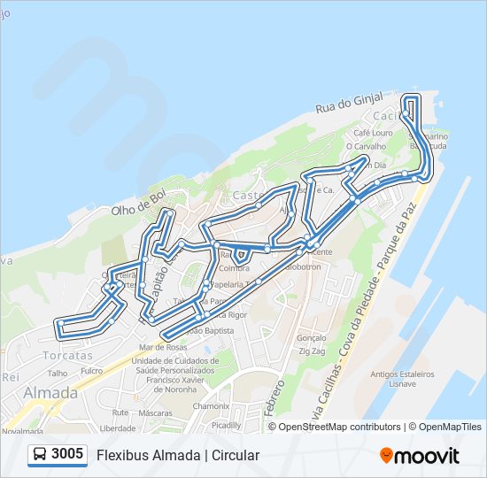 3005 Percursos: Horários, paragens e mapas - Flexibus Almada (Atualizado)