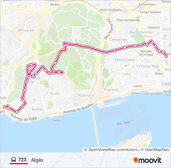 723 Percursos: Horários, paragens e mapas - Algés (Atualizado)