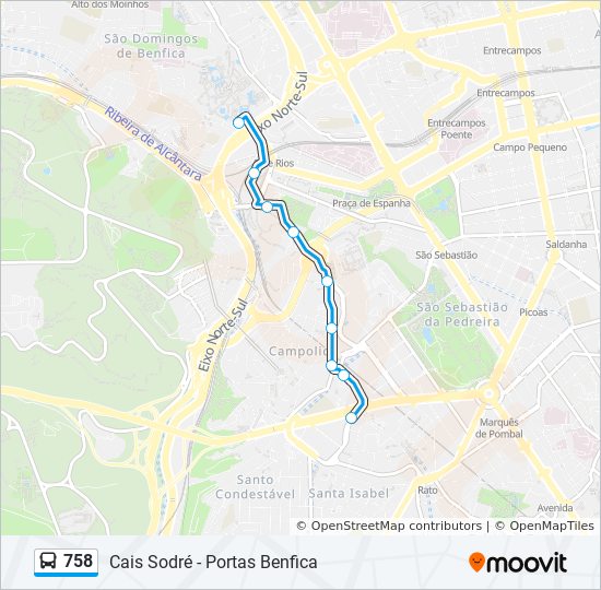 758 Route: Schedules, Stops & Maps - Amoreiras (Updated)