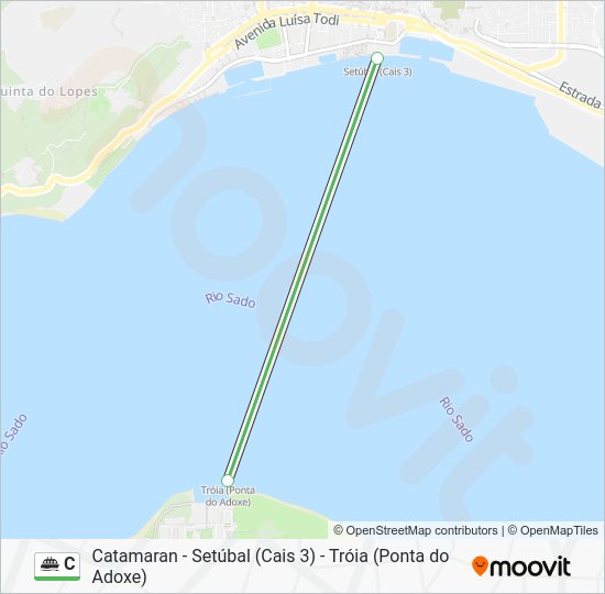 c Route: Schedules, Stops & Maps - Catamaran - Tróia (Updated)