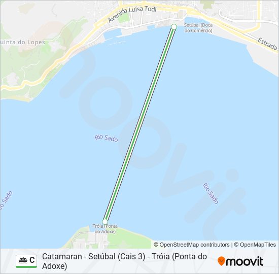 c Route: Schedules, Stops & Maps - Catamaran - Tróia (Updated)