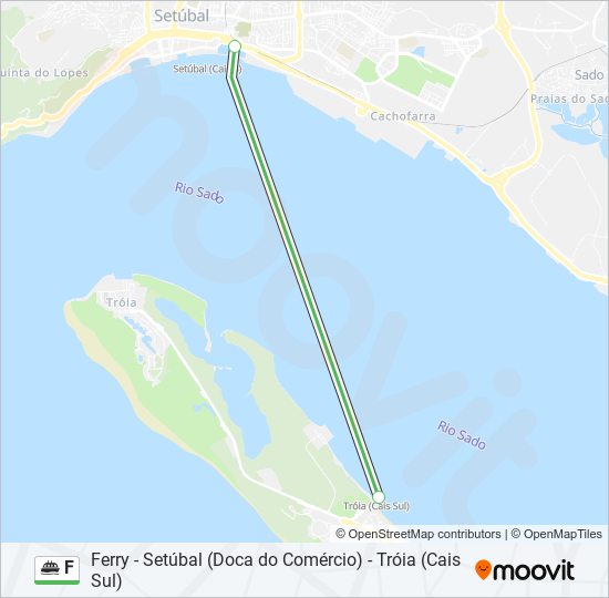f Percursos: Horários, paragens e mapas - Ferry - Tróia (Atualizado)