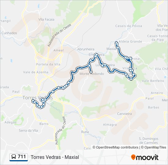 711 Route: Schedules, Stops & Maps - Torres Vedras (Terminal) (via ...