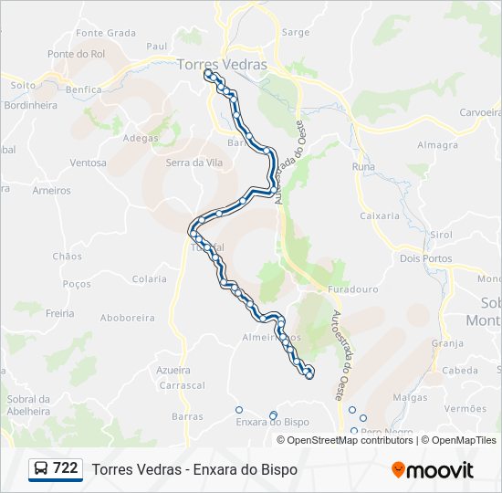 722 Route: Schedules, Stops & Maps - Torres Vedras (Terminal) (Updated)
