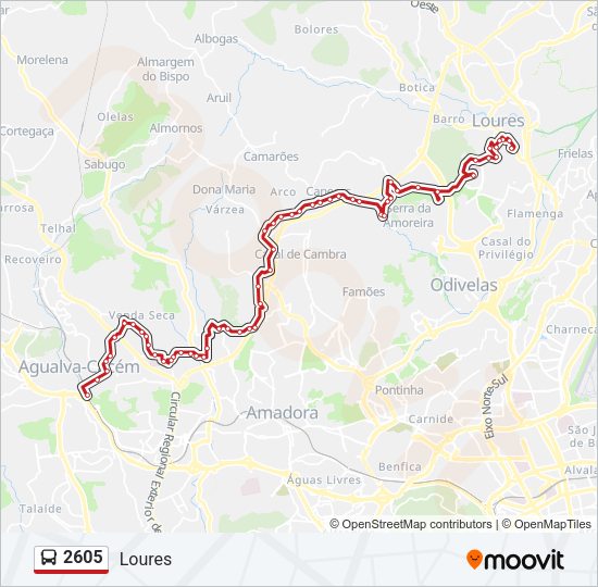 2605 Percursos: Horários, paragens e mapas - Loures (Atualizado)