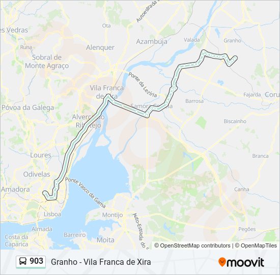 903 Percursos: Horários, paragens e mapas - Lisboa (C. Grande) (via A1 ...
