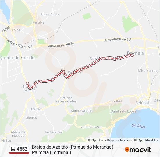 4552 Percursos: Horários, paragens e mapas - Brejos de Azeitão (Parque ...