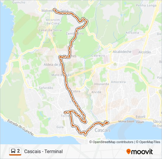 2 Percursos: Horários, paragens e mapas - Cascais - Terminal (Atualizado)