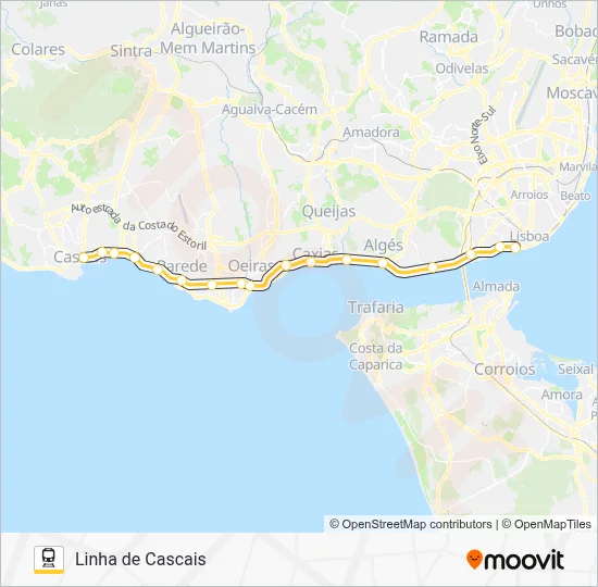 LINHA DE CASCAIS Percursos: Horários, paragens e mapas - Cais Do Sodre ...