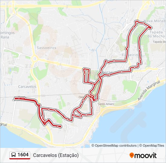 1604 Percursos: Horários, paragens e mapas - Carcavelos (Estação ...