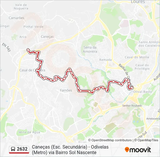 2632 Percursos: Horários, paragens e mapas - Odivelas (Metro) (Atualizado)