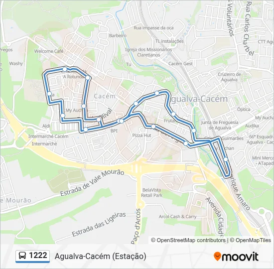1222 Percursos: Horários, paragens e mapas - Agualva-Cacém (Estação ...