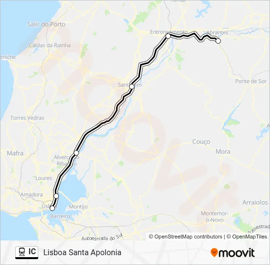 IC Percursos: Horários, paragens e mapas - Lisboa Santa Apolonia ...