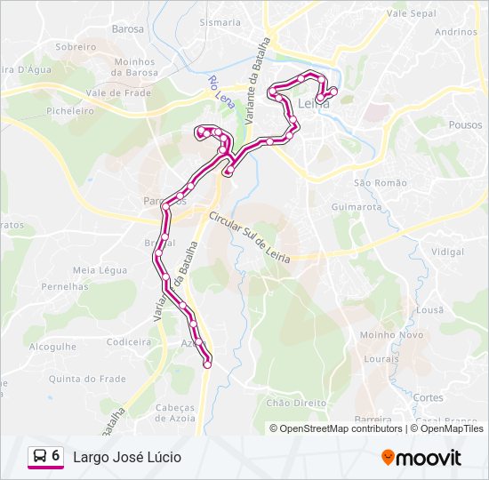 6 Percursos: Horários, paragens e mapas - Largo José Lúcio (Atualizado)