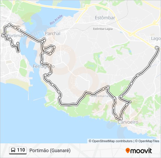 110 Route: Schedules, Stops & Maps - Portimão (Guanaré) (Updated)