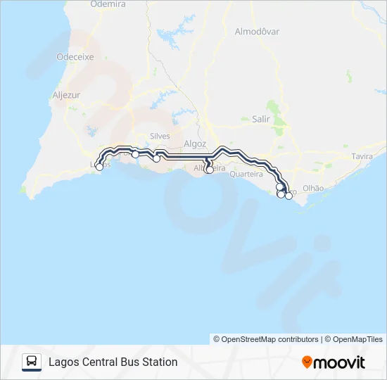 VAMUS ALGARVE Percursos: Horários, paragens e mapas - Lagos Central Bus Station (Atualizado)