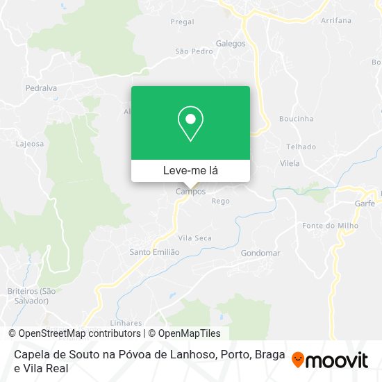 Como chegar a Capela de Souto na Póvoa de Lanhoso em Campos e Louredo ...