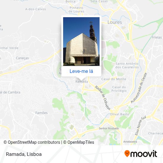 Como chegar a Ramada em Odivelas por autocarro, metro ou comboio?