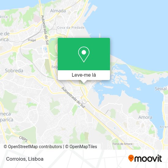 Como chegar a Corroios em Seixal por autocarro, comboio, metro ou ferry?