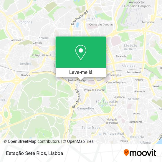 Como chegar a Estação Sete Rios em Lisboa por autocarro, comboio ou metro?