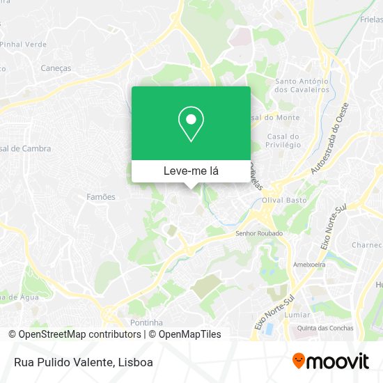 Como chegar a Rua Pulido Valente em Odivelas por autocarro ou metro?
