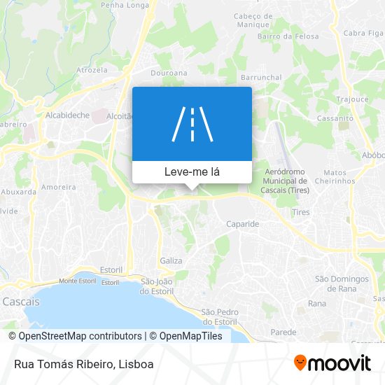 Como chegar a Rua Tomás Ribeiro em Cascais por Autocarro ou Comboio?