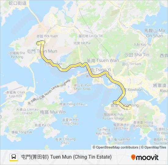 950 Route: Schedules, Stops & Maps - 屯門(菁田邨) Tuen Mun (Ching Tin Estate ...