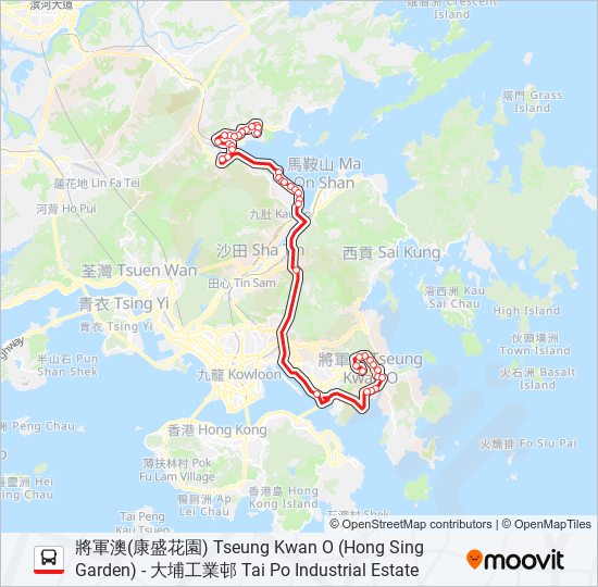 96 Route: Schedules, Stops & Maps - 將軍澳(康盛花園) Tseung Kwan O (Hong Sing ...