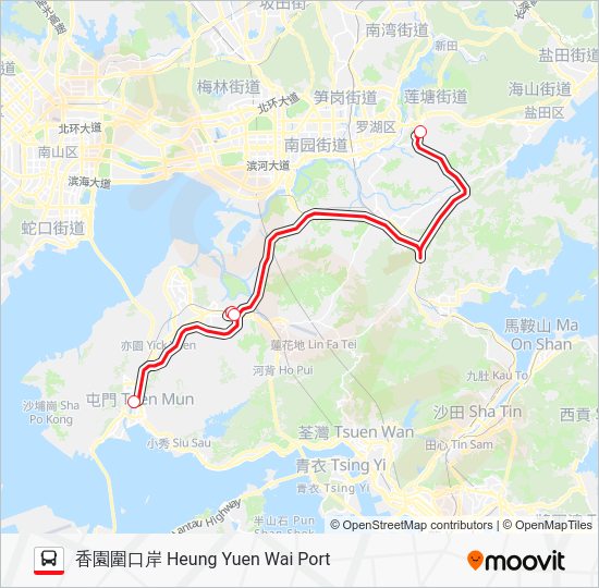 B9 Route: Schedules, Stops & Maps - 香園圍口岸 Heung Yuen Wai Port (Updated)