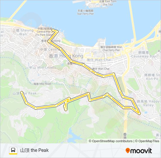 15 Route: Schedules, Stops & Maps - 山頂 the Peak (Updated)