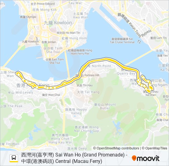 720 Route: Schedules, Stops & Maps - 中環(永和街)(循環線) Central (Wing Wo ...