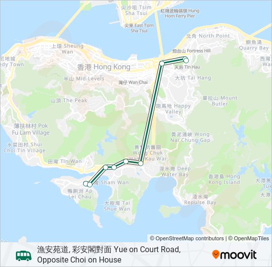 39m Route: Schedules, Stops & Maps - 漁安苑道, 彩安閣對面 Yue on Court Road ...