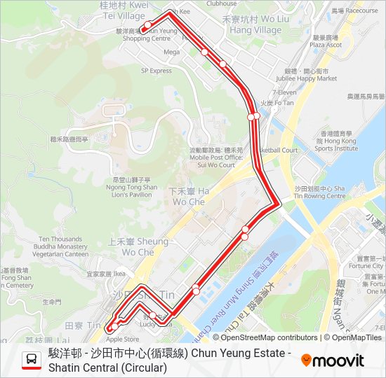 285 Route: Schedules, Stops & Maps - 駿洋邨 - 沙田市中心(循環線) Chun Yeung Estate ...