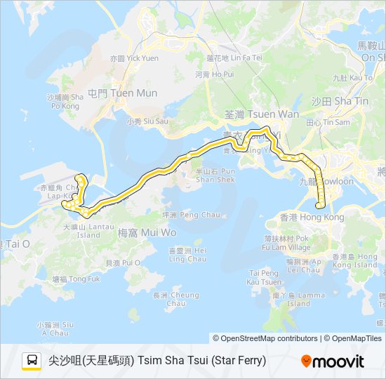 n21 Route: Schedules, Stops & Maps - 尖沙咀(天星碼頭) Tsim Sha Tsui (Star ...
