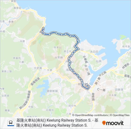 305 Route: Schedules, Stops & Maps - 基隆火車站(南站) Keelung Railway Station ...