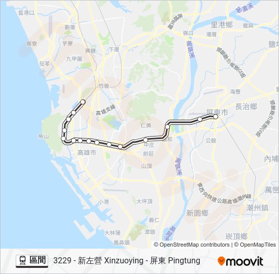 區間 Route: Schedules, Stops & Maps - 3229 - 新左營 Xinzuoying - 屏東 Pingtung ...