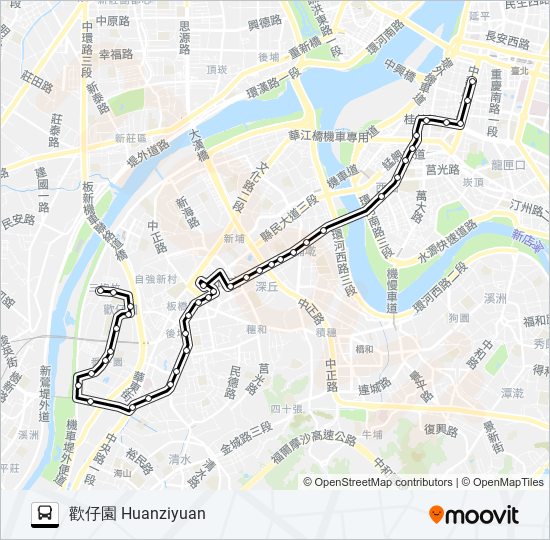 234路線：時刻表，站點和地圖-歡仔園 Huanziyuan （更新）