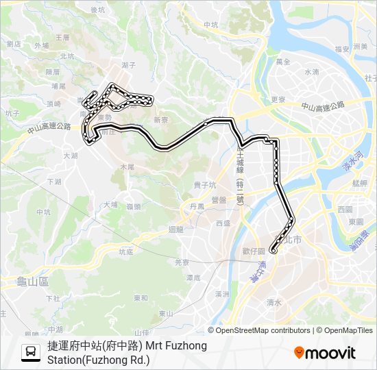 920路線：時刻表，站點和地圖-捷運府中站(府中路) Mrt Fuzhong Station(Fuzhong Rd.) （更新）