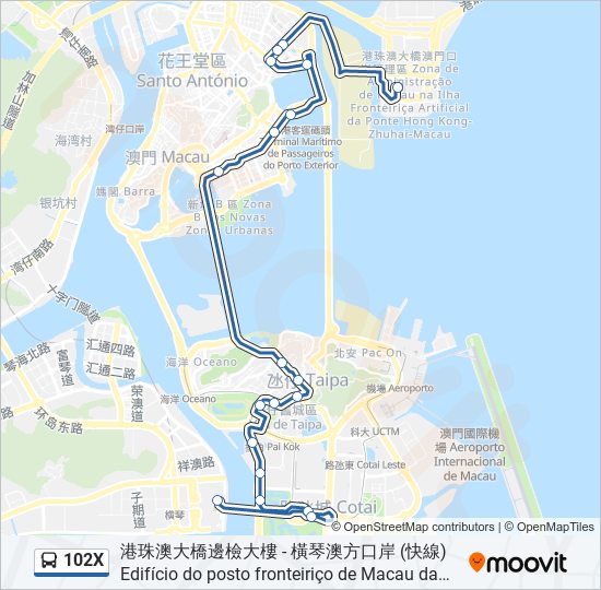 102x Route: Schedules, Stops & Maps - 橫琴澳方口岸 Posto Fronteiriço Macau ...