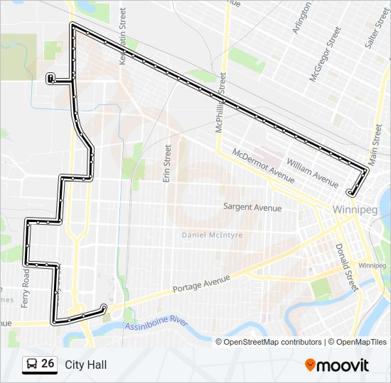 26 Route: Schedules, Stops & Maps - City Hall (Updated)