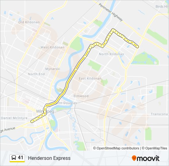 41 Route: Schedules, Stops & Maps - North Kildonan (Updated)