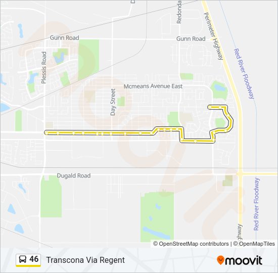 46 Route: Schedules, Stops & Maps - Transcona Via Regent (Updated)
