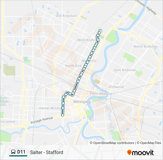 D11 Itinéraire: Horaires, Arrêts & Plan - Downtown (mis à jour)